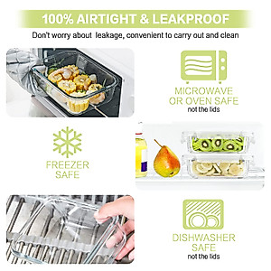 Bayco 10 Pack Glass Meal Prep Containers, Glass Food Storage Containers with Lids, Airtight Glass Lunch Bento Boxes, BPA-Free & Leak Proof (10 lids & 10 Containers) - Grey