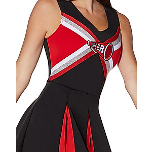 Spirit Halloween Adult Black and Red Cheerleader Uniform Costume - L | Cheerleader Outfit