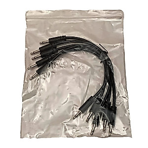 Luigis Modular Supply Spaghetti Eurorack Patch Cables - Package of 5 Black Cables, 6 (15 cm)