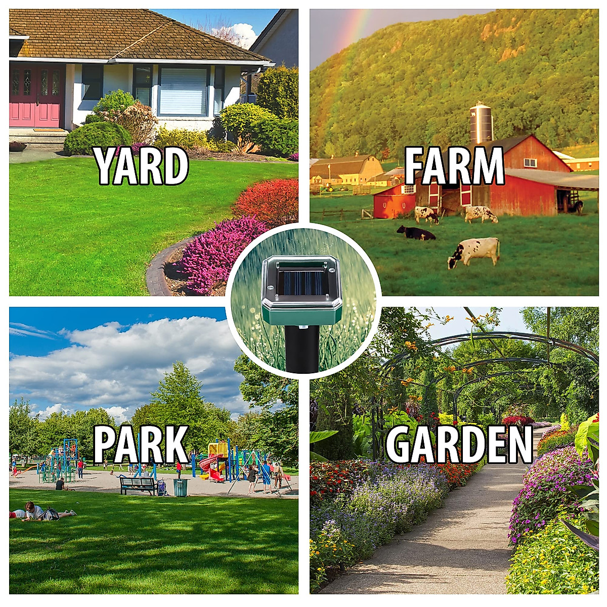 Solar Mole Repellent, 8 Pack Ultrasonic Mole Repellent Solar Powered, Waterproof Snake Vole Gopher Repellent for Garden & Yard (Green)