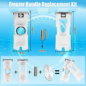 DA61-07540A DA61-08247A Refrigerator Replacement Handles Freezer Handle Support Kit Compatible with Samsung PS4145181 AP5578979 3160453 DA67-02787A 6009-001526