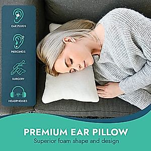 Holey Pillows Ergonomic Firm Memory Foam Ear Pillow with Ear Hole | 50x30cm | for Side Sleepers, Ear Pain & Post-Piercing Relief | Ideal for Chondrodermatitis CNH | Firm Support