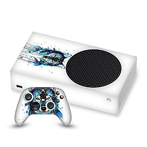 Head Case Designs Officially Licensed Pixie Cold Ice Wolf Art Mix Vinyl Sticker Gaming Skin Case Cover Compatible with Xbox Series S Console and Controller Bundle
