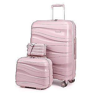 Melalenia Luggage Carry On Suitcase Sets, Expandable PP Hard Shell Suitcase with Spinner Wheels,Travel Luggage with TSA Locks 22x14x9 Airline Approved