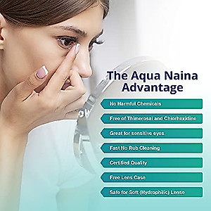 Aqua Naina (2 Pack) 12 Fl Oz | Contact Lens Solution | Cleaning and Disinfecting Multi-Purpose Solution | Convenient Everyday Lens Hygiene and Eye Care