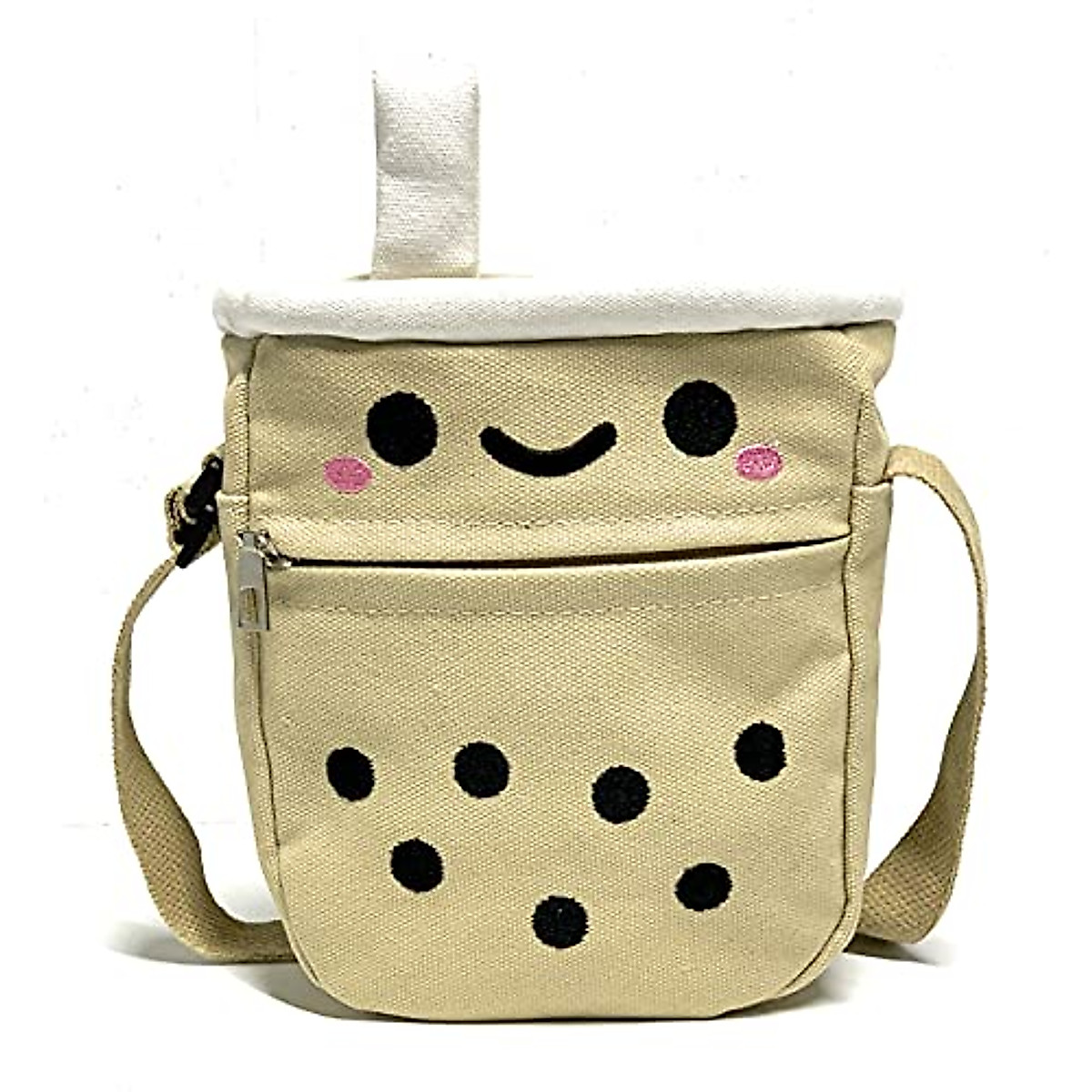 Cute Boba Milk Tea Crossbody Bag (BEIGE/TAN)