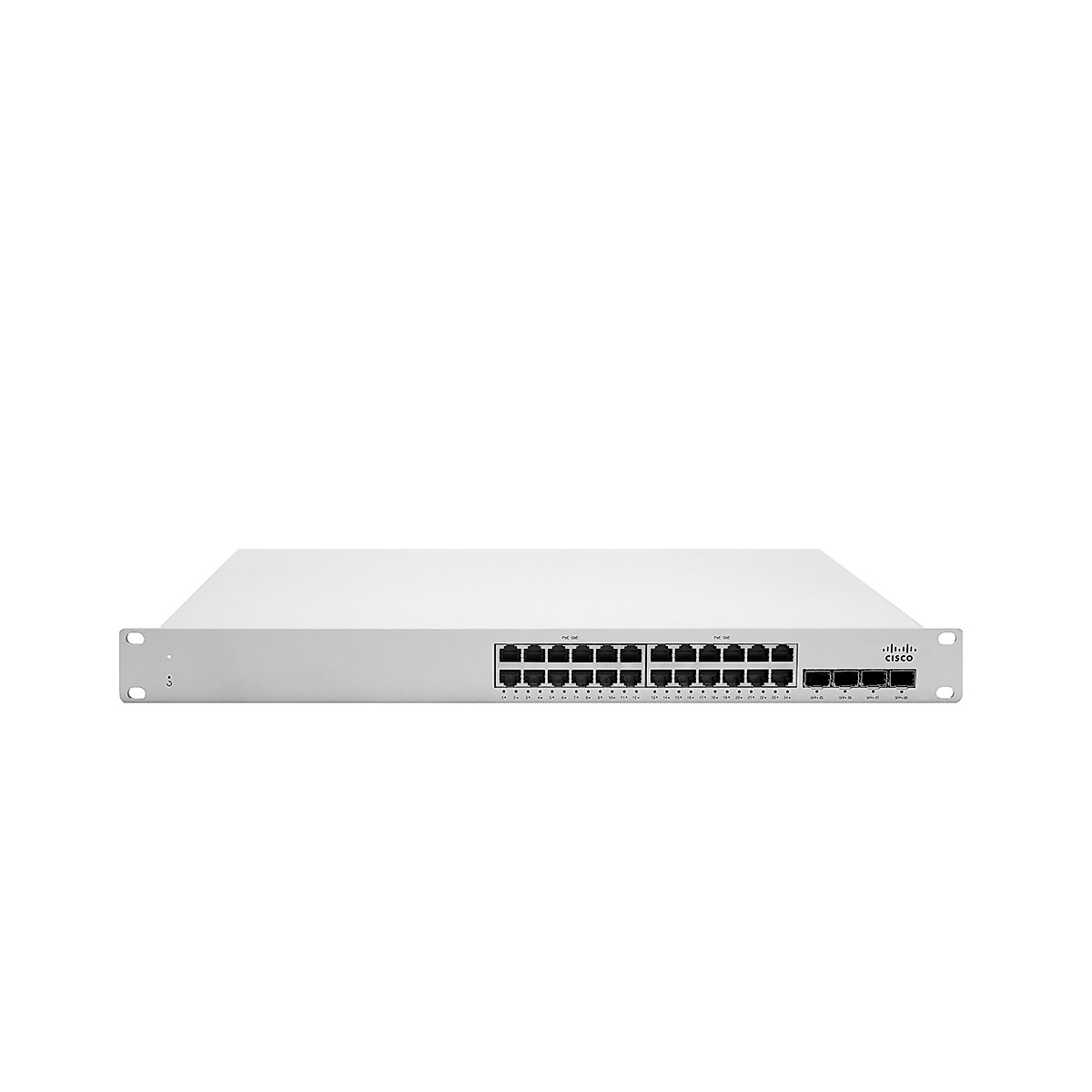 CISCO DESIGNED Meraki Cloud Managed MS225-24P Series 24 Port Gigabit Switch - 24x 1GbE Ports, 4 x SFP 10GbE Uplink Interfaces, 370W PoE
