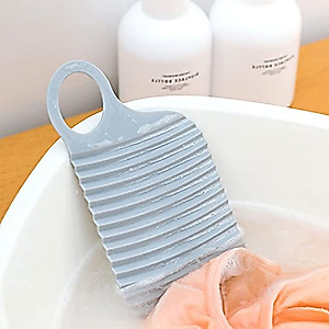 ZYAMY 2pcs Hand-held Mini Washboard, Plastic Washboard, Laundry and Scrubbing Clothes, Suitable for Home Travel, Outdoor, (Gray, White)