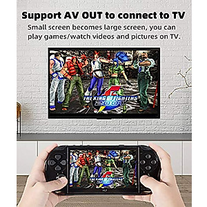 5.1 inch Multi-Function Retro Game Console Handheld Game Console 7700 Games Support Arcade/CPS/fc/SFC/gba/gbc/gb/sega Emulator Games can be archived with Rechargeable Lithium Battery (Black)