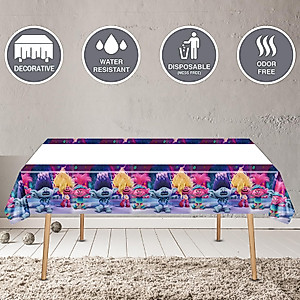 Trolls Birthday Party Decorations, 20 Plates, 20 Napkins and 1 Tablecover for Trolls Party Supplies