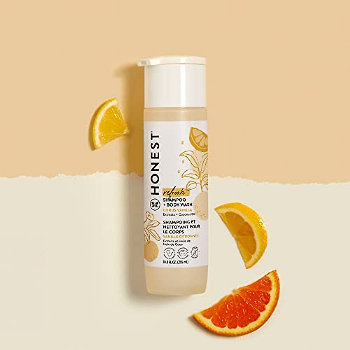 The Honest Company Sweet Orange Vanilla Conditioning Detangler Spray, 4 fl. oz. and The Honest Company Perfectly Gentle Sweet Orange Vanilla Shampoo + Body Wash, 10 Fl Oz (Pack of 1)