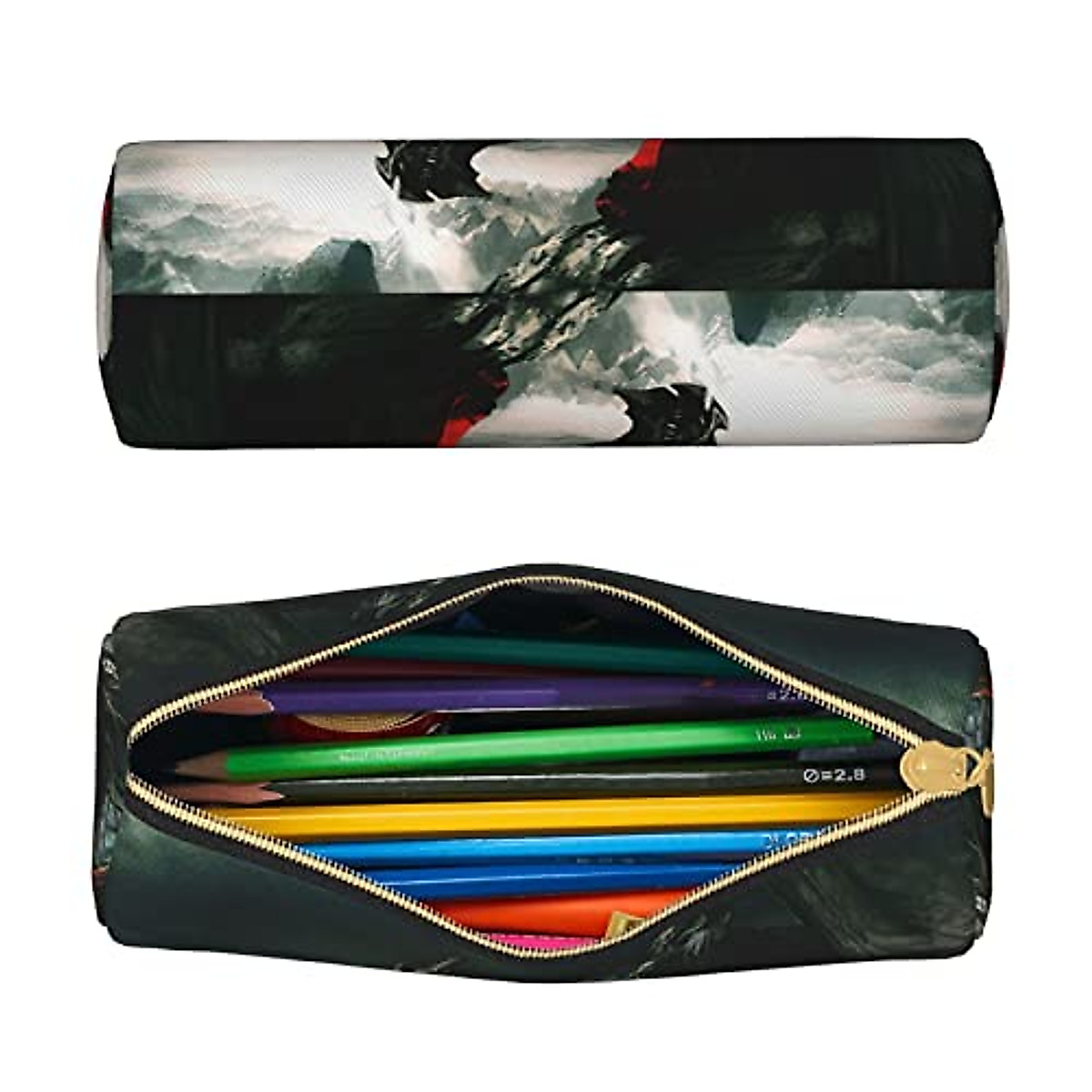 Dragon Pencil Case Pen Pouch Cylinder Small Carrying Box for Women Adult With Smooth Zipper Simple Durable Lightweight for Office Organizer Storage Bag