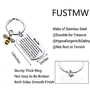 FUSTMW Appreciation Gift Bumble Bee Charm Keychain Thank You Gifts for Teacher Coach Mentor Thank You for Being There You Are an Inspiration in My Life (Thank You Gifts Bee Charm)