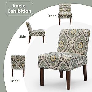 Bonzy Home Fabric Dining Room Chairs,Modern Dining Chairs Set of 2,Floral Upholstered Armless Accent Chair,Comfy Small Slipper Side Chair for Living Room, Color Plaid 2