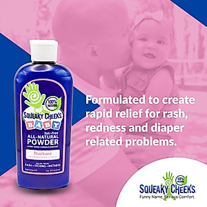 Squeaky Cheeks Baby Powder (5oz) | Organic | Unscented Talc-Free and All Natural Powder | Effective Relief from Rash Wetness and Itching | Also Ideal for Adults