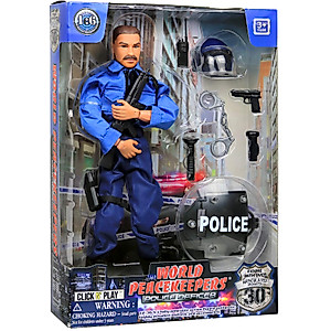 Click N' Play 12" Police Officer Action Figure Playset with Accessories.
