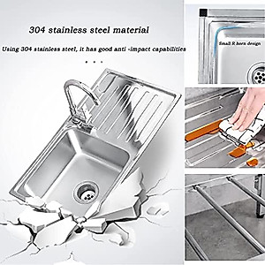 LANADO Dishwashing with bracket, stainless steel sink countertop, integrated kitchen sink, integrated cabinet, simple vegetable basin with bracket