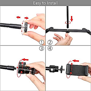 Photo Copy Pico Projector Stand,Chromlives Overhead Tripod Video Stand for Phone,Adjustable Tabletop Overhead Phone Mount,Gooseneck Mini Tripod Stand for Teaching Streaming Baking Crafting