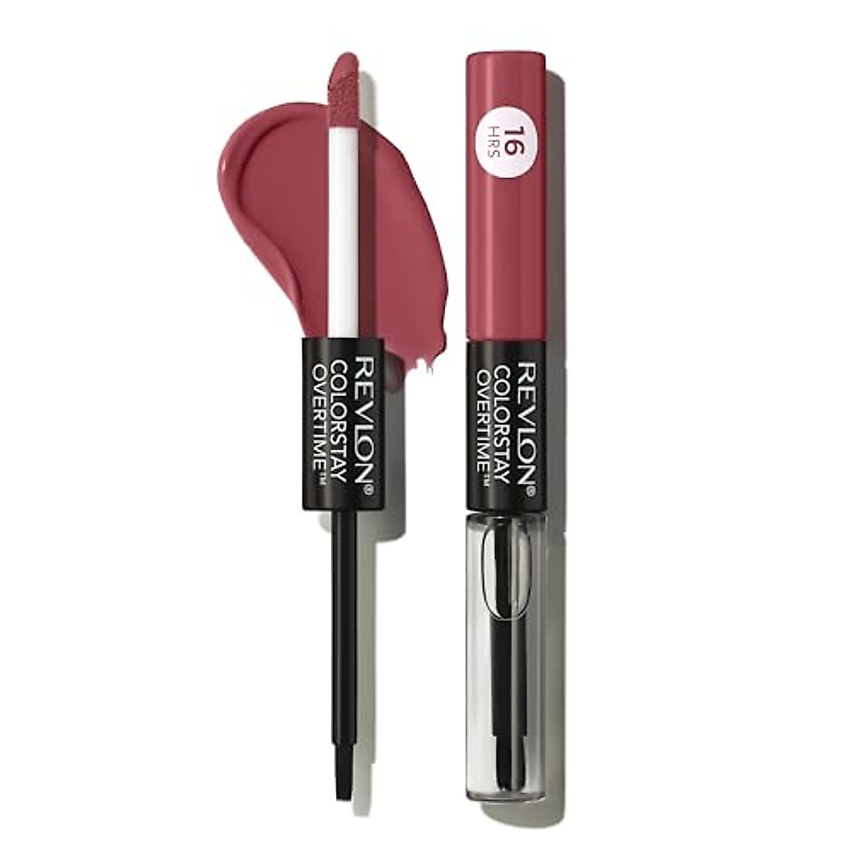REVLON Liquid Lipstick with Clear Lip Gloss, ColorStay Overtime Lipcolor, Dual Ended with Vitamin E, 380 Always Sienna, 0.07 Fl Oz (Pack of 1)