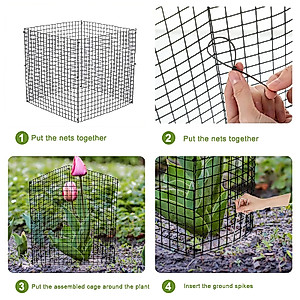 Small Wire Plant Protectors, 6 Pack Square Plant Protectors from Animals Mesh Plant Cage Chicken Wire Cover for Protect Plants, Garden,Shrubs and Vegetables from Animals(12x12 in)