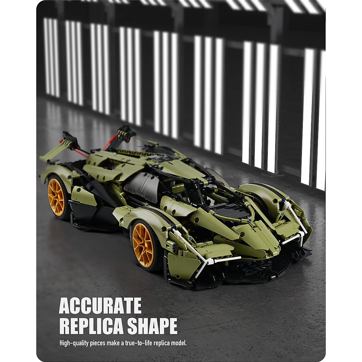 Nifeliz Super car V12 GT MOC Building Blocks and Construction Toy, Adult Collectible Model Cars Set to Build, 1:8 Scale Sports Car Model (2527 Pcs)