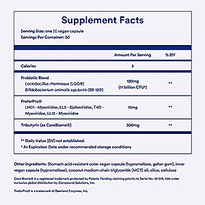 Ritual Synbiotic+ : Probiotic, Prebiotic, Postbiotic, 3-in-1 Formula for Gut Health, Bloat Support, Immune Support, Clinically-Studied, Delayed-Released Capsule Designed to Thrive, 30 Vegan Capsules