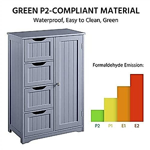 Wood Barhroom Floor Cabinet/Kitchen Cupboard with 4 Drawers,Hallway Cabinet Fabulou Cabinet Bathroom cabinets Bathroom Accessories Bathroom Set Bathroom Sets Bath Accessories