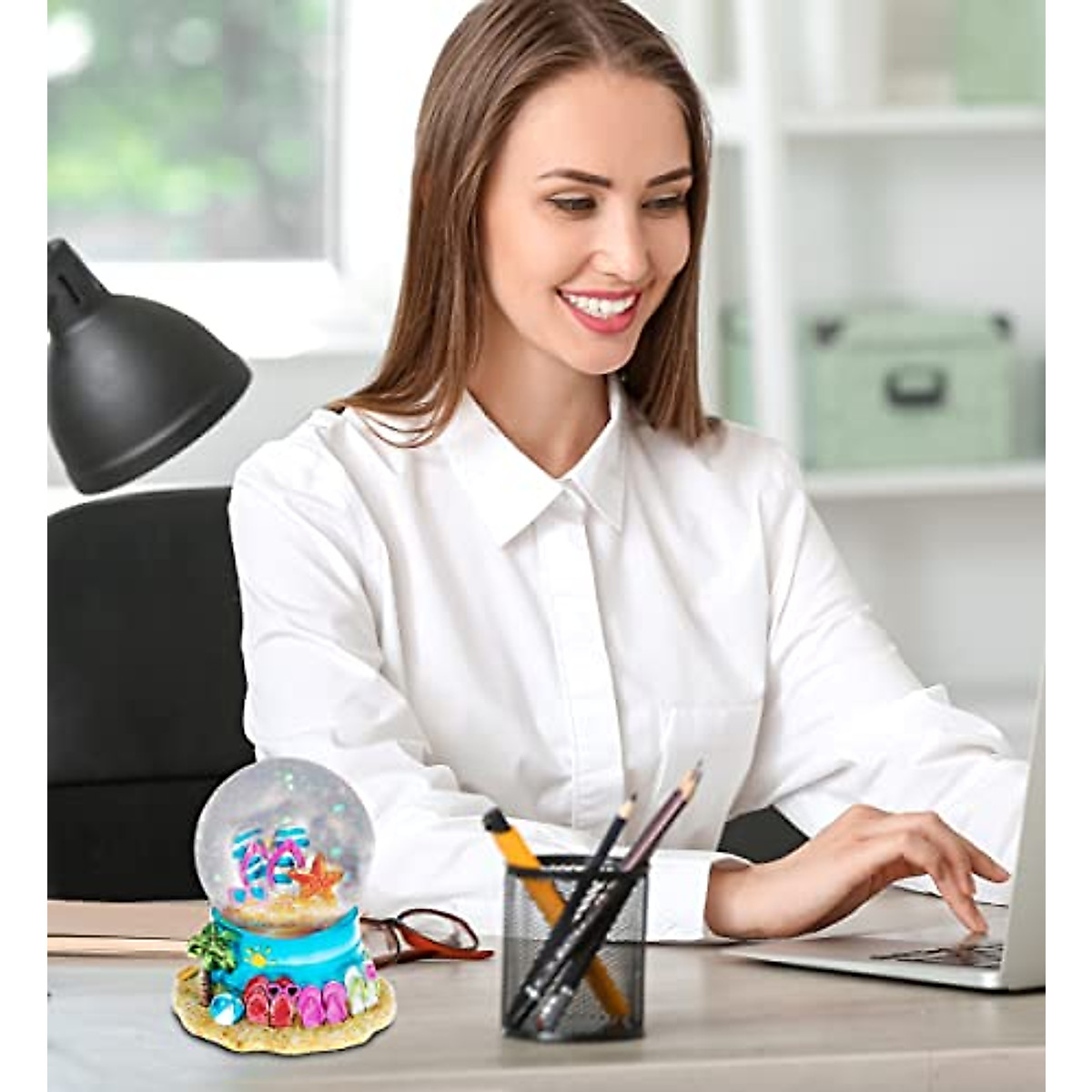 CoTa Global Cool Summer Beach Sandals Snow Globe - Water Globe Figurine with Sparkling Glitter, Collectible Novelty Ornament for Home Decor, for Birthdays, Holiday and Valentine's - 65mm