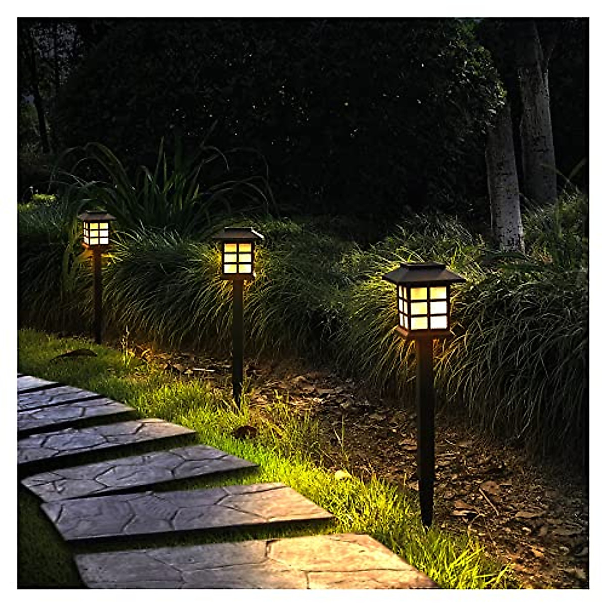 Otdair 12 Pack Solar Pathway Lights Outdoor, Decorative Solar Garden Lights, Waterproof Solar Lights for Garden, Patio, Yard, Landscape, Pathway, Driveway, Lawn (Warm Light)