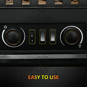 HOMCOM Electric Fireplace Stove, 22" Freestanding Fireplace Heater with 3-Sided Realistic Flame, Overheating Protection, Adjustable Temperature, Portable, 750W/1500W, Black