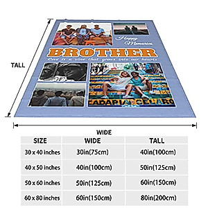 Custom Blankets with Photos, Gift for Brother, Personalized Blankets Gift for Brother, Super Soft Customized Fleece Throw Blankets
