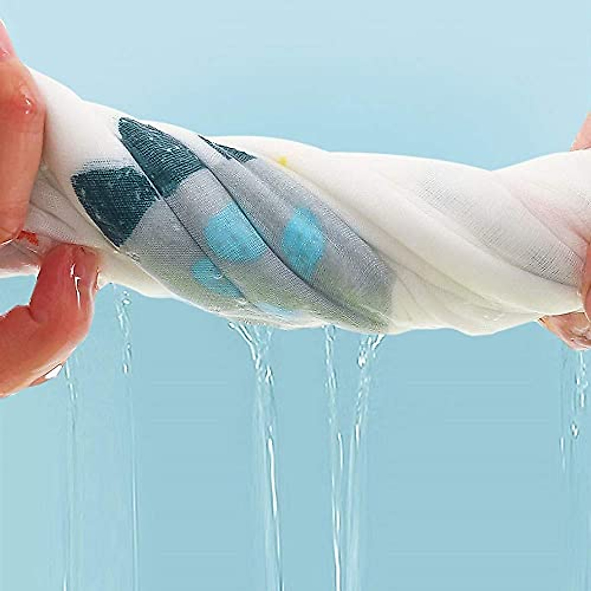 PENG'S M Muslin Baby Burp Cloths 6-Pack Organic Cotton Washcloths 20 by 10 Inches Cloths 6 Layers Super Soft