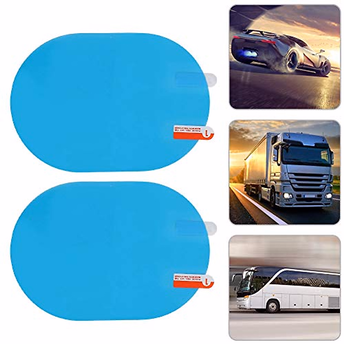Rearview Mirror Rain Film, 100x145mm Oval Blue Car Rearview Mirror Rain Protective Film Anti-Fog Rainproof Sticker