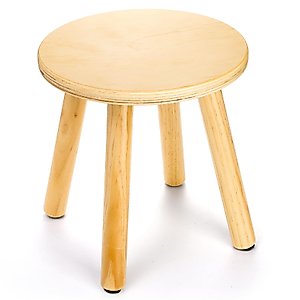 Goaste 10 Inch Wooden Step Stool, Solid Round Sitting Stool for Adults, Multi-Purpose Short Chair Perfect Matched Sensory Table, 4-Legged Small Foot Rest Stool for Playroom, Kitchen, Bedroom