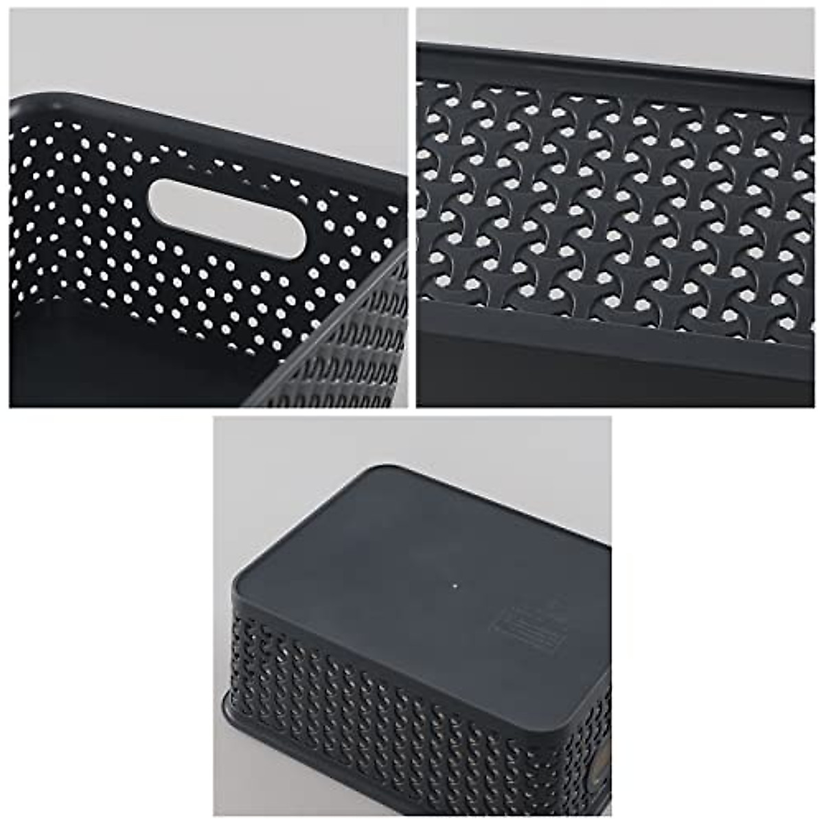 Ramddy 8 Packs Plastic Weave Basket for Organizing, Small Office Home Storage Bin