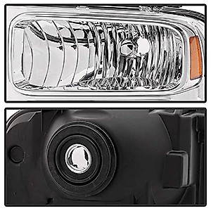 ACANII - For 1999-2004 Ford Super Duty F-250 F-350 Truck Excursion Conversion Chrome Headlights Headlamps Set Left+Right