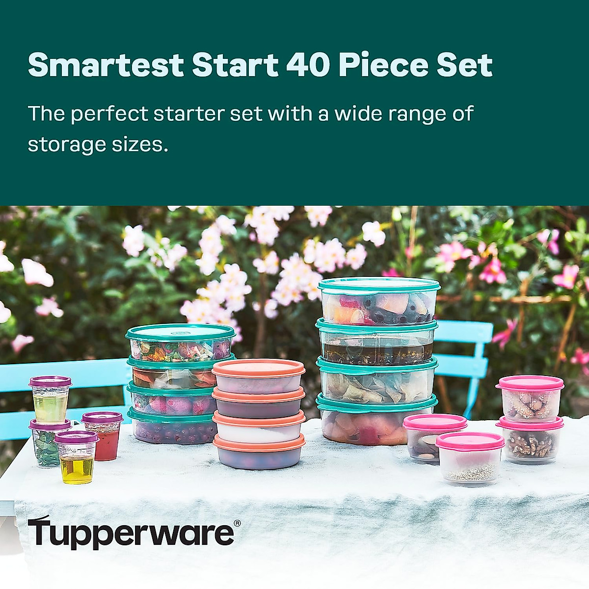 Tupperware Smartest Start 40 Piece Set, Dishwasher Safe and BPA Free (20 Containers, 20 Lids)
