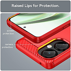 Jusy Case for Oneplus Nord N30 5G with [2*HD Tempered Glass Screen Protector], Enhanced Grip Light Shockproof Flexible TPU Rubber Protective Cover for 1+ Nord N30 5G (Red)