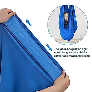 TOPARCHERY Indoor Therapy Swing for Teens w/More Special Needs, Cuddle Hammock Ideal for Autism, ADHD, Aspergers and Sensory Integration Snuggle Swing Hammocks (Blue)