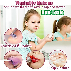 Washable Kids Makeup Girl Toys - Real Kids Makeup Kit for Girls Make Up Set for Child Toddler Children Princess Christmas Birthday Gifts Present for 4 5 6 7 8 9 10 Year Old Girls Gift