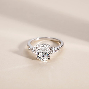 EAMTI 3CT 925 Sterling Silver Engagement Rings 3-Stone Oval Cut Cubic Zirconia CZ Wedding Promise Rings for Her Wedding Bands for Women Size 6