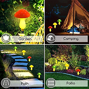 Arcyy Upgraded Waterproof Solar Outdoor Lights, Mushroom Solar Lights, Multi-Color Changing LED Outdoor Solar Garden Lights Flowers for Garden, Patio Lawn Path, Backyard