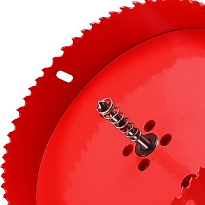 Hole Saw M42, Corn Hole Drilling Cutters, Heavy Duty Metal Hole Cutter for Wood Cornhole Boards Aluminum Plastic with Open Saw (Red,160 mm/ 6.3 Inch)