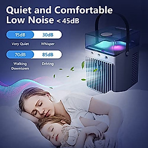 2023 New SXhyf Portable Air Conditioner, Evaporative Air Cooler Pro 3 in 1, Rechargeable Portable AC with 3 Wind Speed & Night Light, Portable Air Cooler, Desk Fan for Home Room Desktop Camping