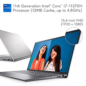 Dell Inspiron 15 5510 15.6 Inch Laptop, FHD Non-Touch Display - Intel Core i7-11390H, 8GB DDR4 RAM, 512GB SSD, NVIDIA GeForce MX450 Graphics, Windows 11 Home - Platinum Silver