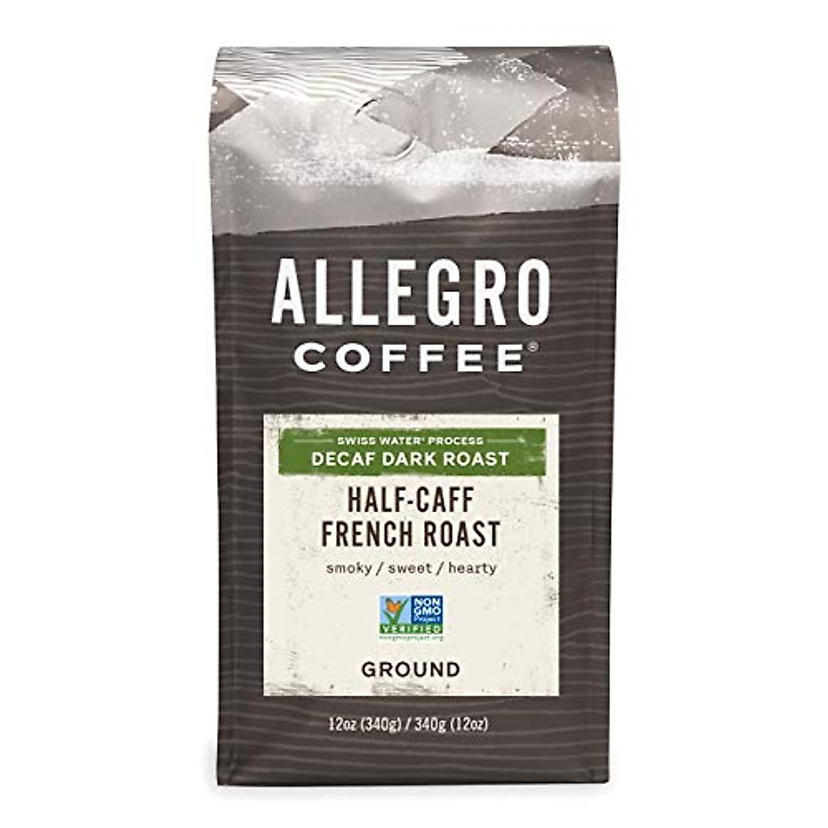 Allegro Coffee Half Caff, French Roast Ground Coffee, 12 oz