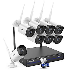 [Upgrade 2k]ANNKE WS300 8CH Wireless Security Camera System with 1TB Hard Drive and 8X 1296P Outdoor WIFI IP Cameras Video Surveillance System, Work with Alexa, AI Human Detection, 100ft Night Vision