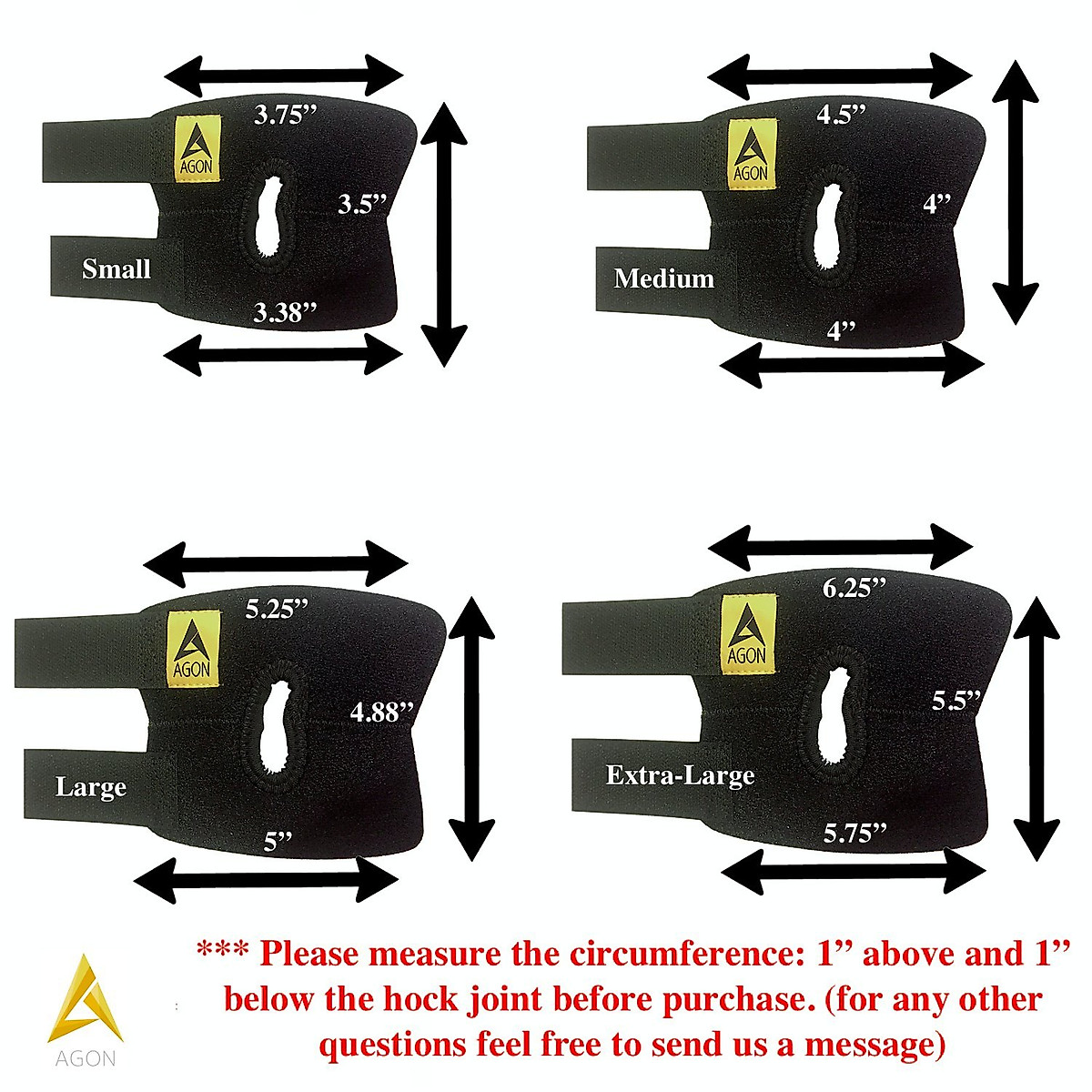 Agon® Dog Leg Braces For Back Leg wrap hock compression protects wounds and helps heal hind legs rear ankle joint, preventing injuries, sprains providing stability for dogs, canines arthritis (Medium)