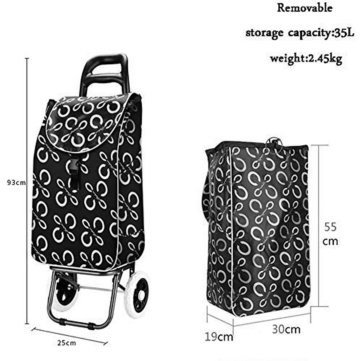 Shopping Trolley on Wheels Multi Function Shopping Cart,Portable Cart Collapsible Trolley Luggage Cart Cart Arc Design Appearance Atmosphere Storage Hand Trucks,