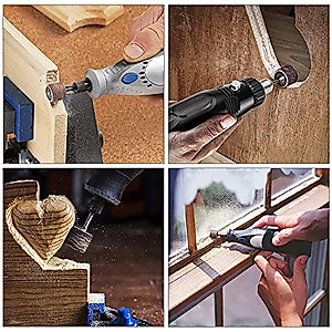 KALIM 132Pcs Sanding Drum Set, 120 Grit Sanding Sleeves with Drum Mandrels, 40Pcs Each Size Drum Sander for Dremel Rotary Tool - 1/4'', 3/8'', 1/2''